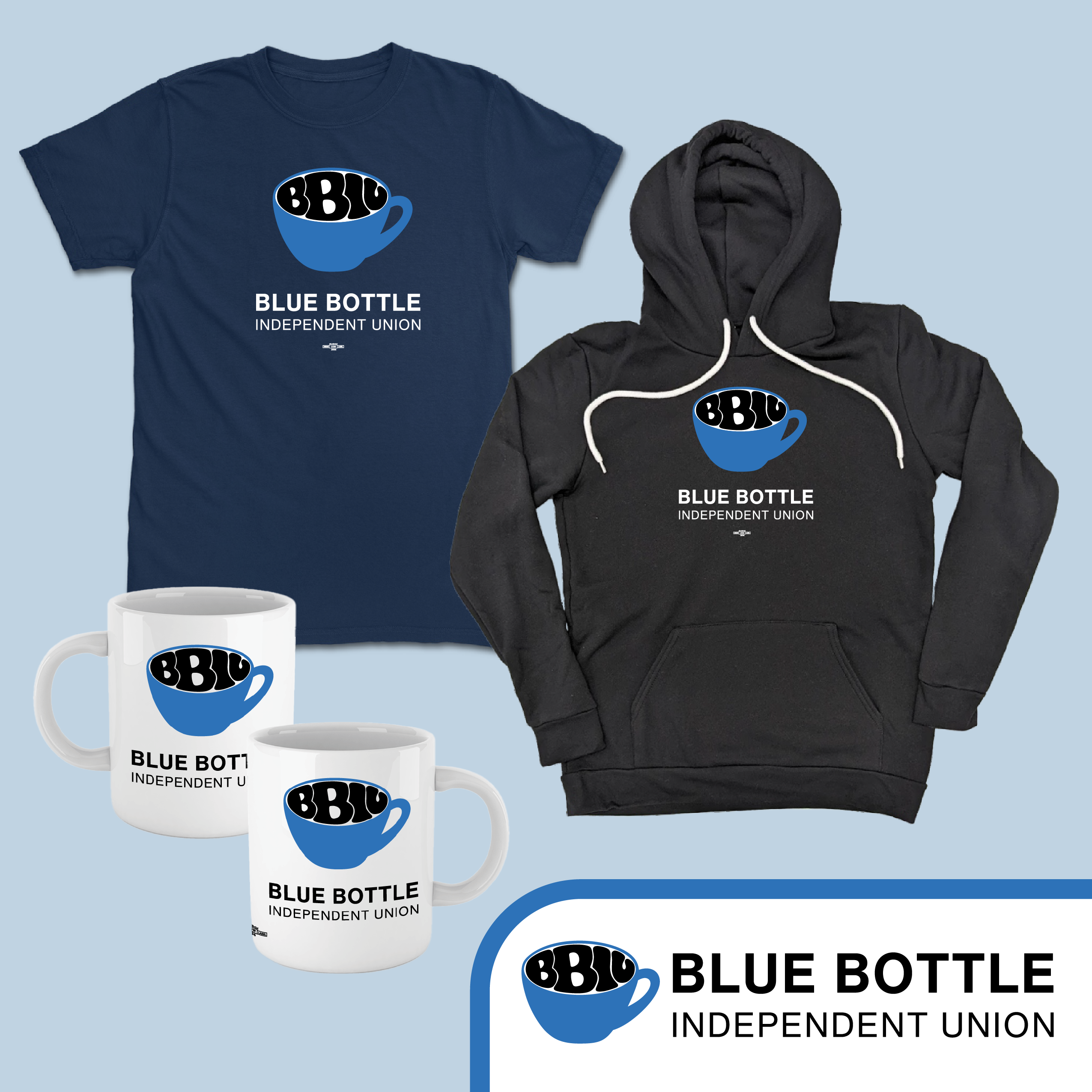 Blue Bottle Independent Union – Shop | Worx Printing - Worker Owned ...